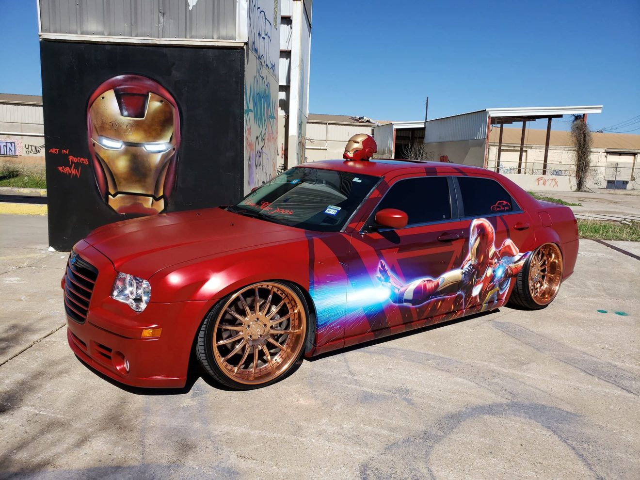 Outrageous Super Hero Wrap - Chrysler 300 Staggered Wheels - Big Rims ...