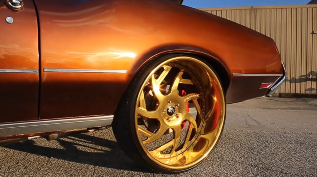 Candy Root-Beer 1979 Oldsmobile Cutlass Convertible on 26" Gold Wheels ...
