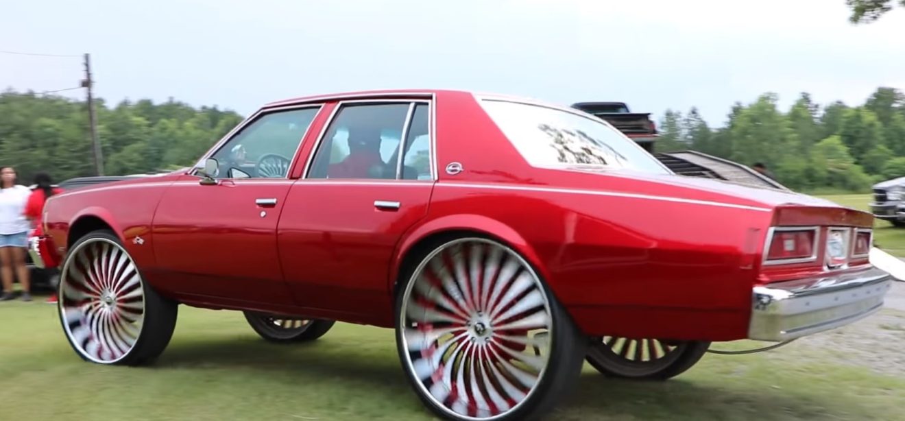 Candy Red 79 Chevy Impala on 30 inch. Leather Interior, Burnout Video ...