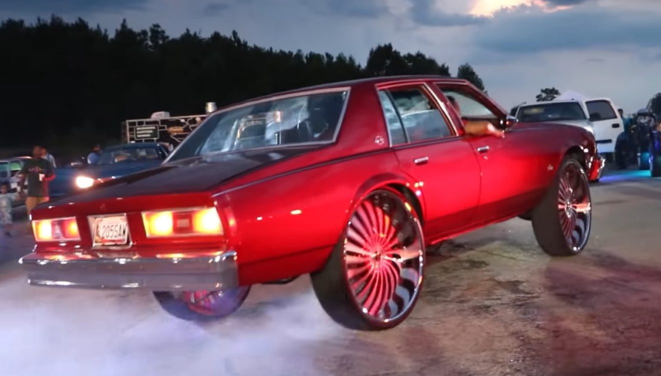 Candy Red 79 Chevy Impala on 30 inch. Leather Interior, Burnout Video ...