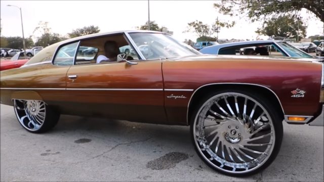 73 Impala 2 Doors on 28s - Big Rims - Custom Wheels
