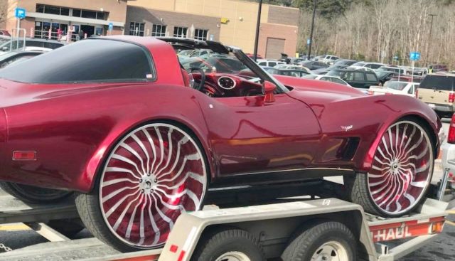 First in the World Candy Red 78 Chevy Corvette on 30" Magro Forgiatos ...
