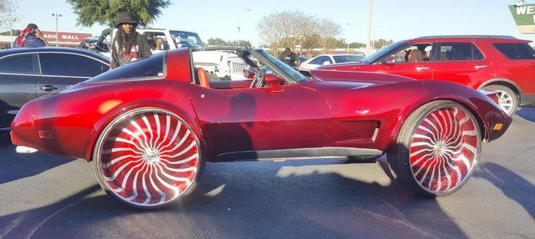 First in the World Candy Red 78 Chevy Corvette on 30" Magro Forgiatos ...
