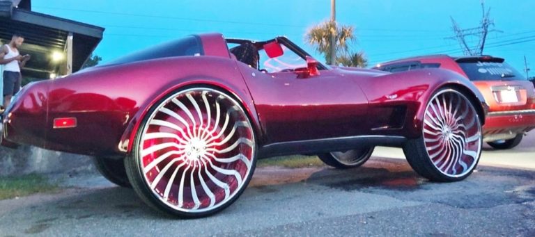 First in the World Candy Red 78 Chevy Corvette on 30" Magro Forgiatos ...