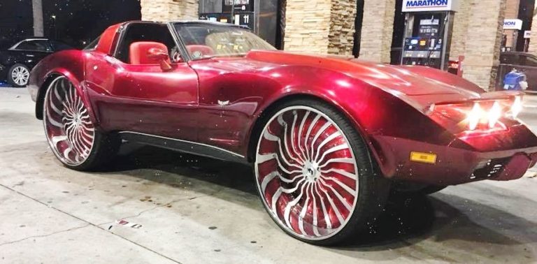 First in the World Candy Red 78 Chevy Corvette on 30" Magro Forgiatos ...