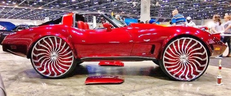 First in the World Candy Red 78 Chevy Corvette on 30" Magro Forgiatos ...
